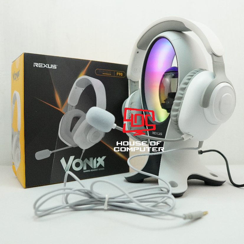 Jual HEADSET GAMING REXUS VONIX F90 AUDIO JACK 3.5MM - PUTIH | Shopee ...
