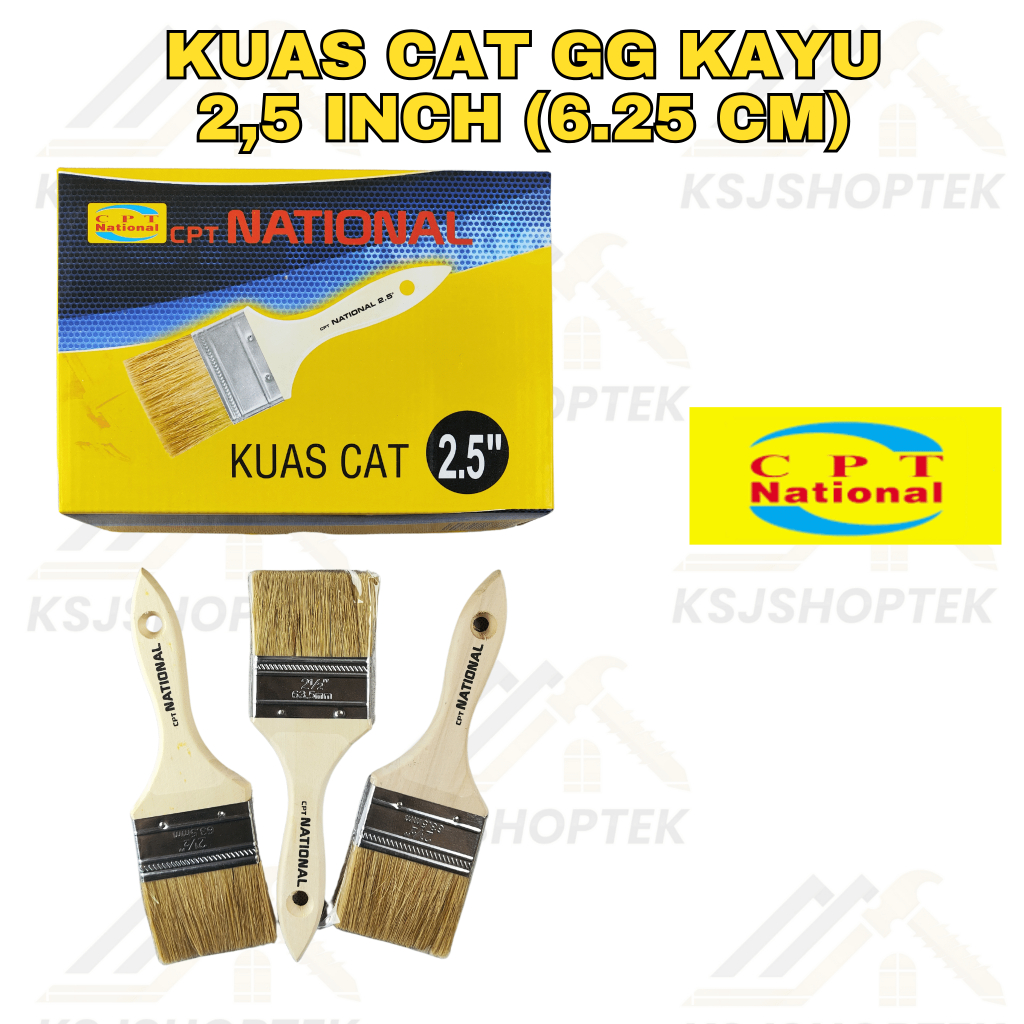 Jual Kuas CPT 2.5 inch / CPT NATIONAL / Kuas Cat Tembok per biji ...