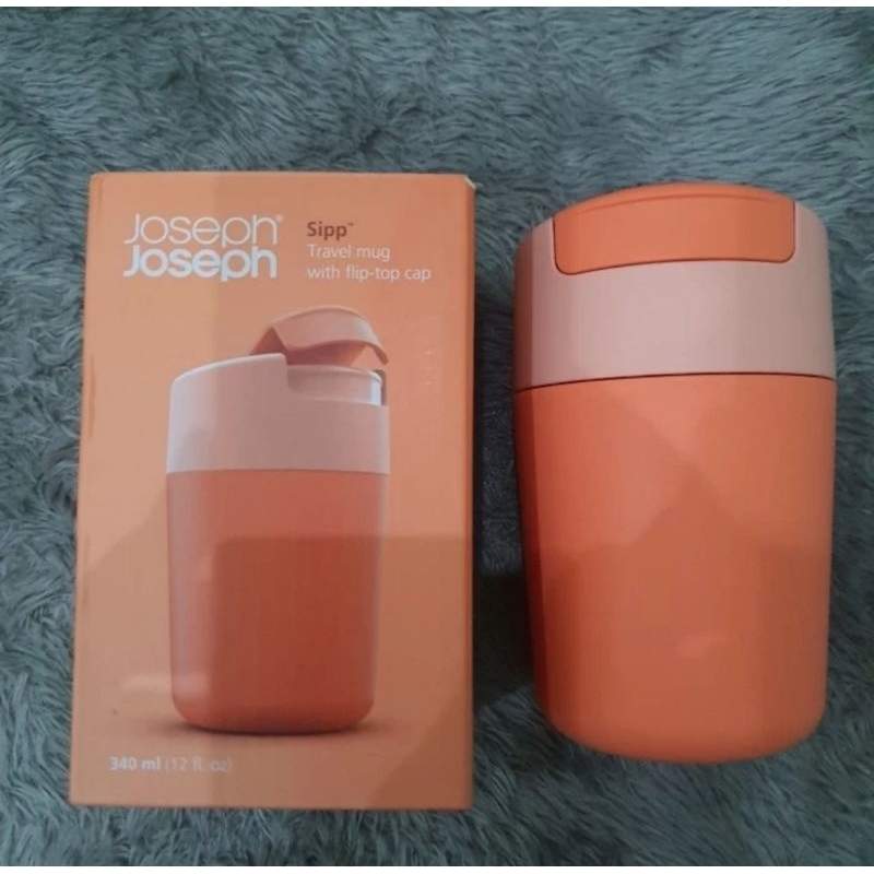 Jual joseph joseph sipp travel mug with flip top cap - orange | Shopee ...