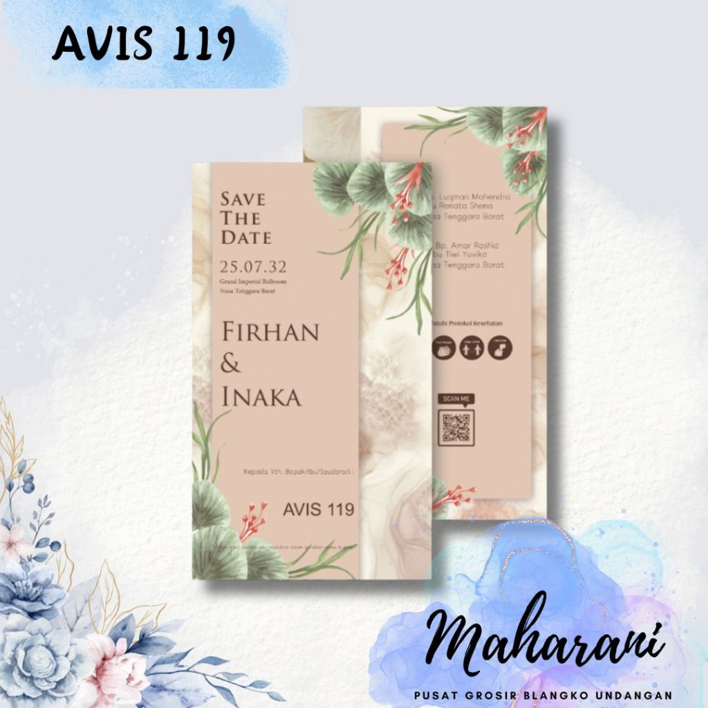 Jual Blangko undangan atau kertas undangan pernikahan merek Avis 119 ...