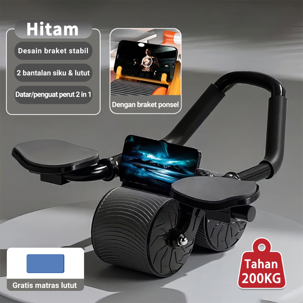 Jual Roda fitnes perut rumah tangga multifungsi 2in1 Ab Roller Wheels ...