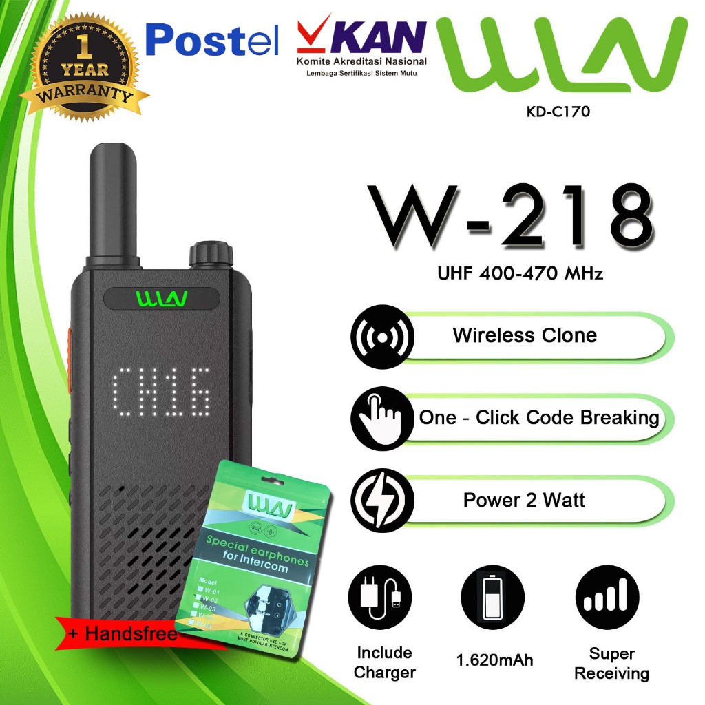 Jual HT WLN WINLAN W-218 (KD-C170) LAYAR DIGITAL -Isi 1 Pcs ( PAKET ...