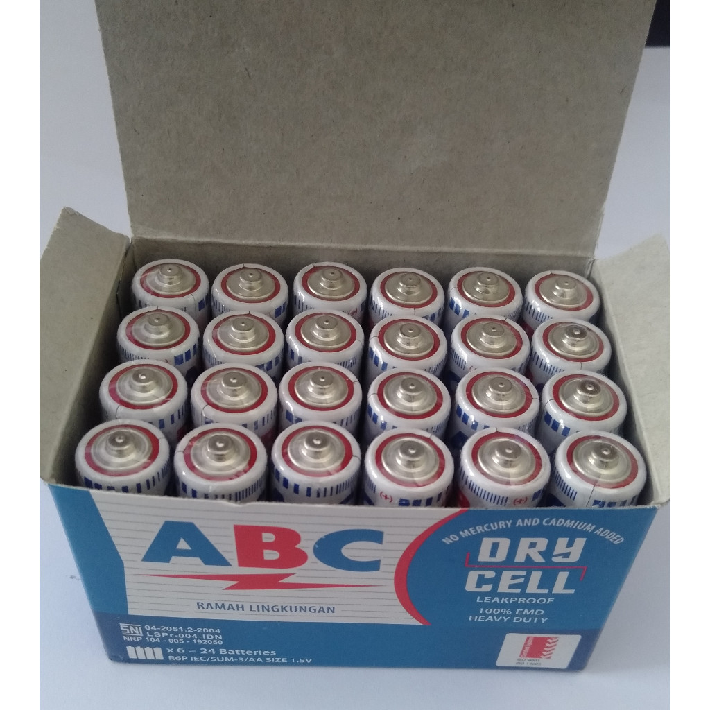 Jual Baterai ABC AA/ Baterai Jan Dinding Termurah Original Dus | Shopee ...