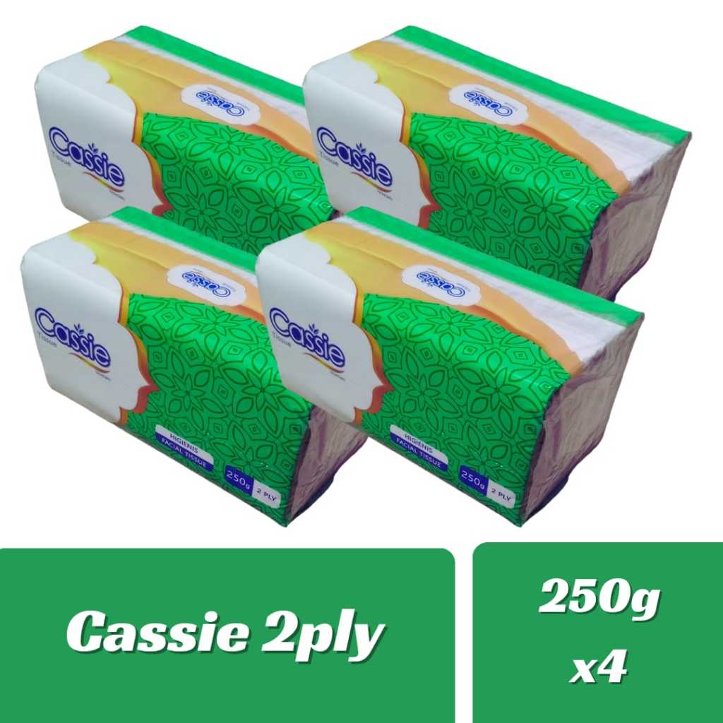 Jual Tisu MURAH | Tissue MURAH | isi 250 CASSIE TISSUE 2PLY X4 | Shopee ...