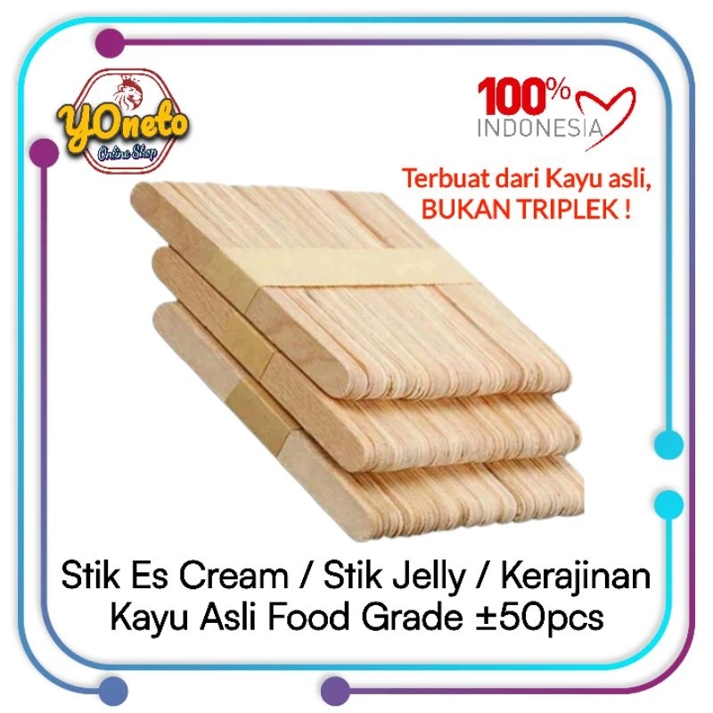 Jual Stik es Cream Putih (Food Grade)/Kerajinan Tangan (±50pcs ...