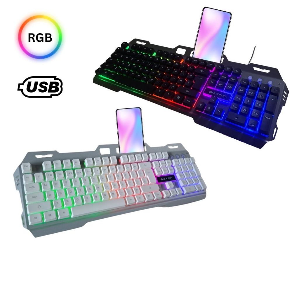 Jual QUINTON Keyboard Gaming USB Wired VR30 Metal cove feel Mechanical ...