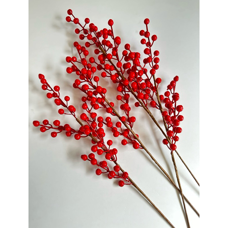 Jual Bunga buah berry palsu artificial ornamen hiasan dekorasi imlek ...