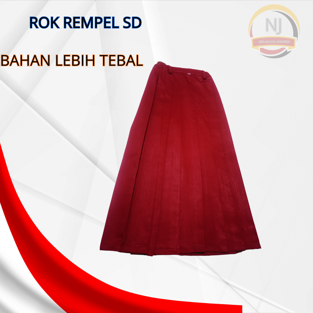 Jual rok rempel sd rok merah sd rok merah panjang rok tebal sd | Shopee ...