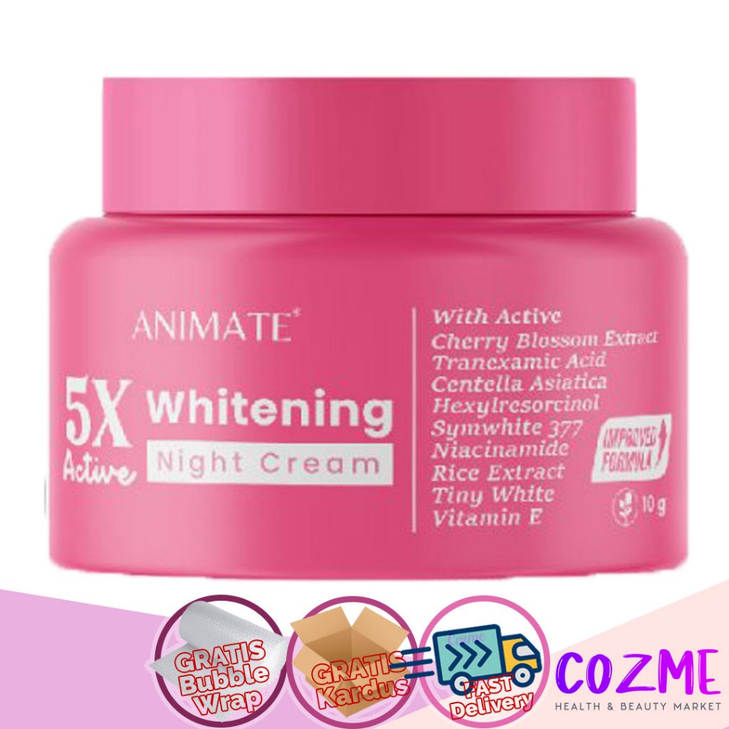 Jual ANIMATE 5X Active Whitening Night Cream 10gr | Shopee Indonesia