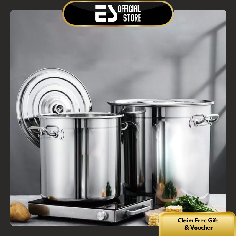 Jual ES Panci Dandang Stainless Steel Stockpot Full Stainless SUS 304 ...