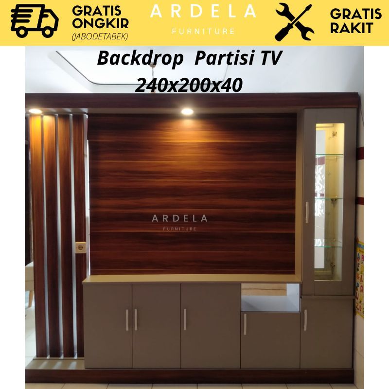 Jual Backdrop Partisi Ruangan TV 2 Muka Ukuran Besar Mewah Delengkapi ...