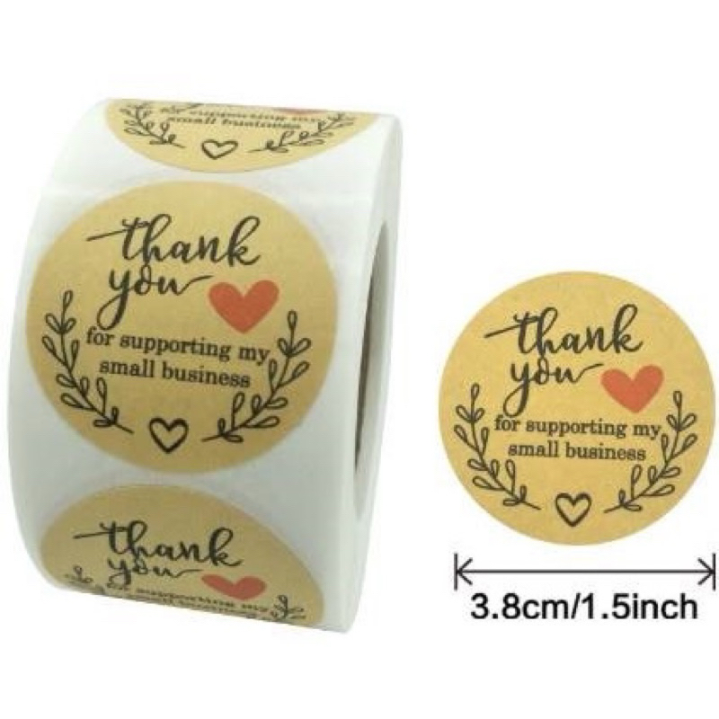 Jual STICKER THANKYOU 1 Roll (500 PCS) Stiker Craft Vintage Label ...