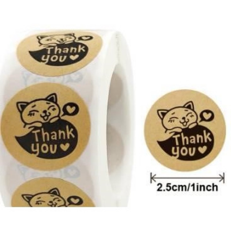 Jual STICKER THANKYOU 1 Roll (500 PCS) Stiker Craft Vintage Label ...