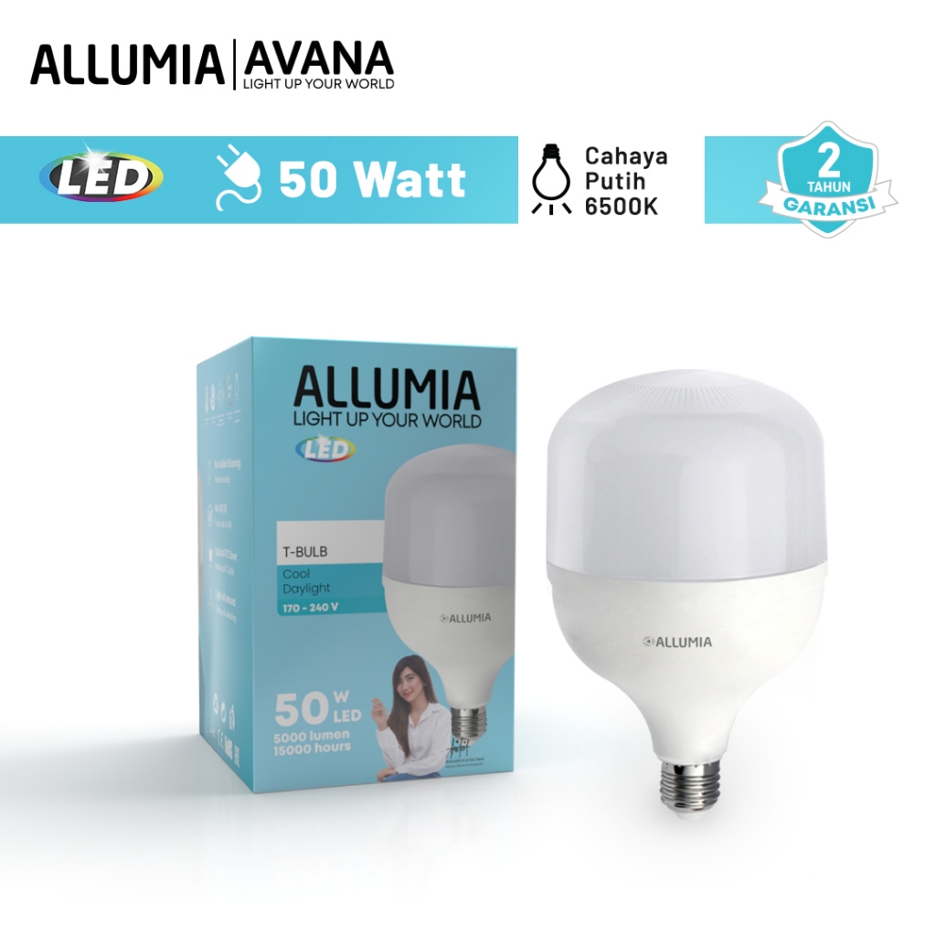 Jual ALLUMIA T-Bulb Lampu Led 50 Watt 6500K Putih Cool Daylight Lampu ...