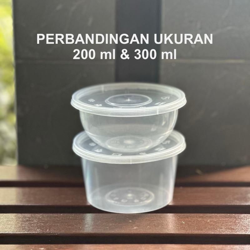 Jual (25 PCS) Thinwall Bowl 200ml 500ml & Round 300ml 450ml Libra Bening Transparan Tebal Bagian ...