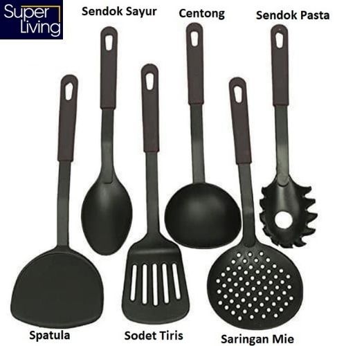 Jual Spatula Besar Sutil Sodet Centong Sendok Sayur Nylon Set 6 in 1 ...