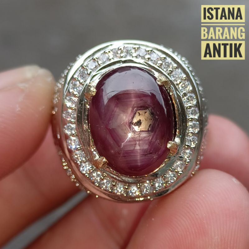 Jual Cincin Batu Permata Ruby Star Burma Original+Memo | Shopee Indonesia