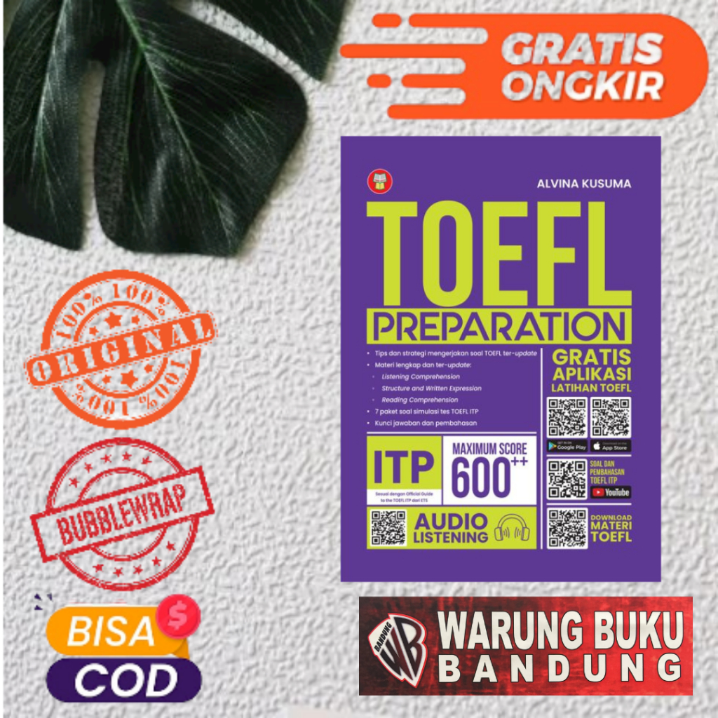 Jual BUKU BUKU TOEFL PREPARATION MAXIMUM SCORE 600++ - Alvina Kusuma ...