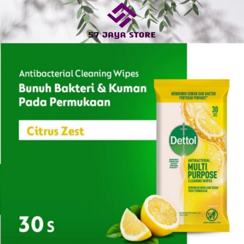 Jual Dettol Multi Purpose Cleaner Wipes Lemon 30s | Shopee Indonesia