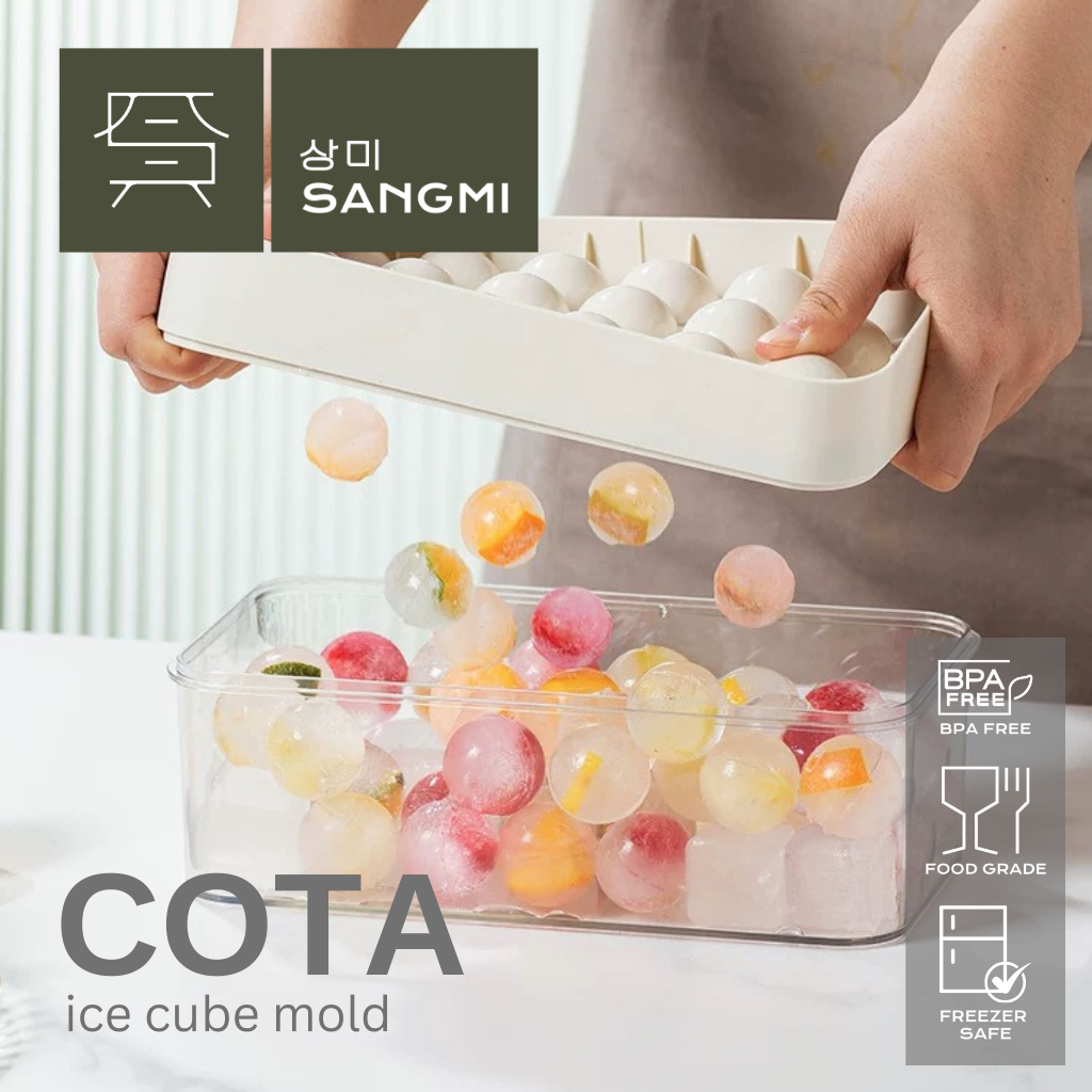 Jual SANGMI Tempat Cetakan Es Batu Bulat Round Ice Cube Silicone Tray ...