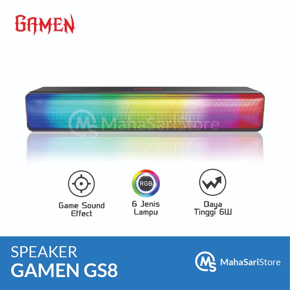 Jual Gamen GS8 / GS-8 Multimedia Soundbar Speaker Gaming RGB Garansi Resmi | Shopee Indonesia