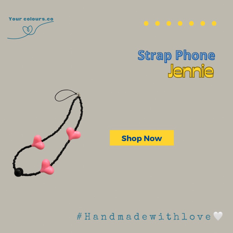 Jual STRAP HP MANIK MANIK JENNIE BLACK PINK (BEADS) | Shopee Indonesia