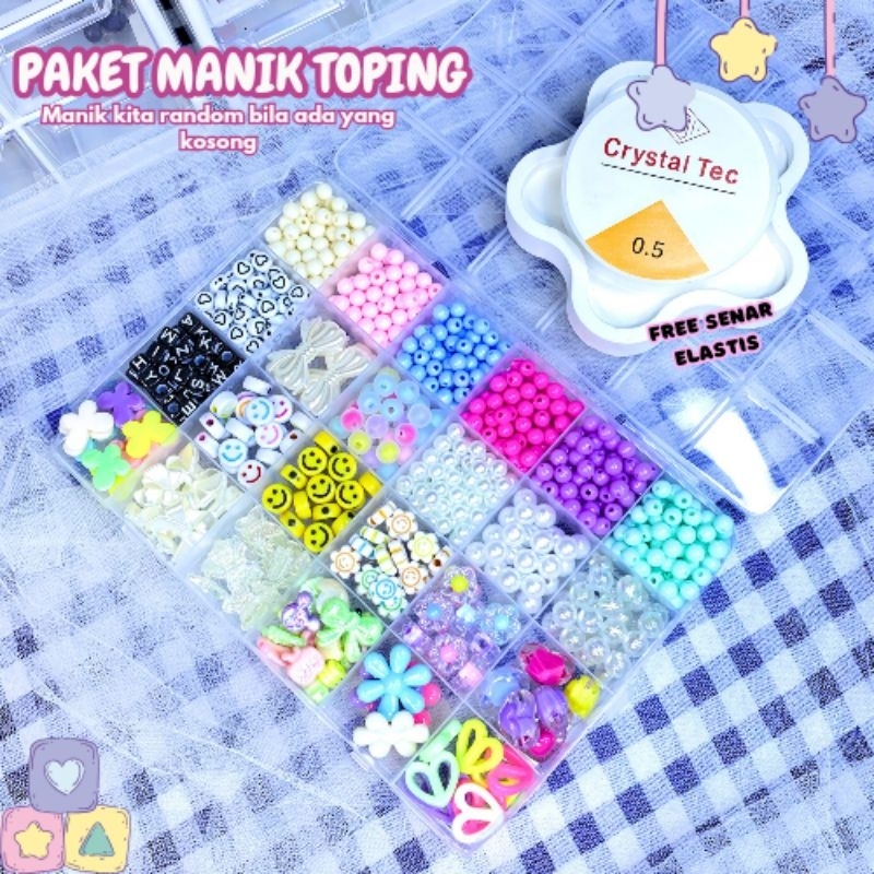 Jual Paket Manik Manik DIY Bahan Aneka Kerajinan / Set Manik Manik DIY ...