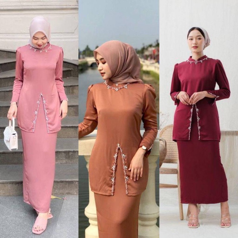 Jual (ADA JUMBO) NEW Oneset Felicia Kurung Melayu Dress Pesta Setelan Wanita Baju Kondangan ...