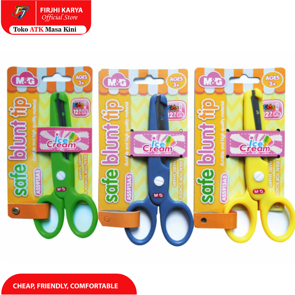 Jual Kids Scissors 127 mm safe plastic coated blunt tip/Gunting Anak ...
