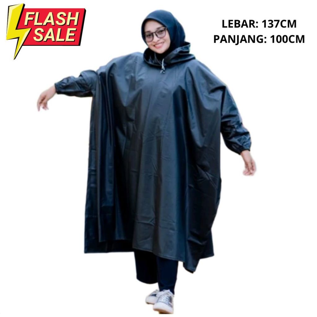 Jual PROMO JAS HUJAN PONCO LENGAN PRIA WANITA DEWASA JUMBO TEBAL DAN KUAT MURAH | Shopee Indonesia