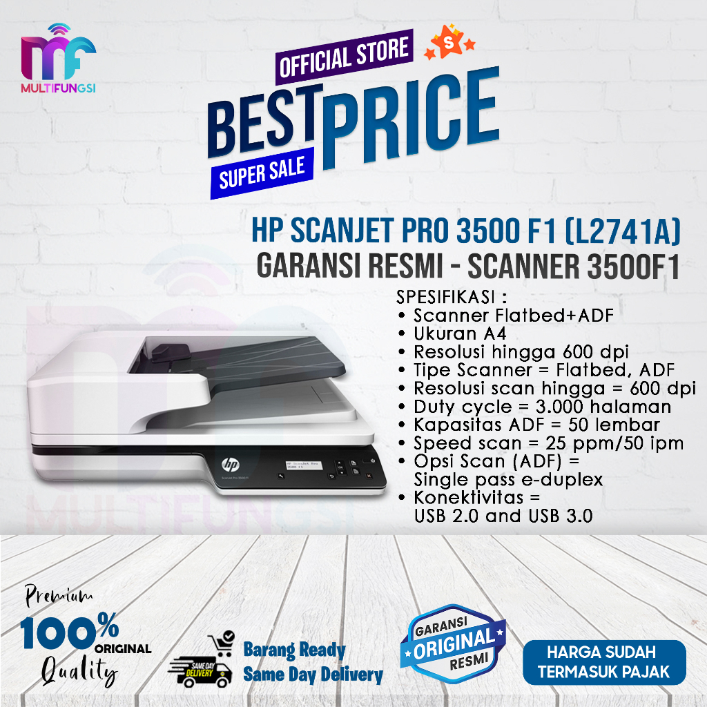 Jual HP ScanJet Pro 3500 f1 (L2741A) Garansi Resmi - Scanner 3500f1 ...
