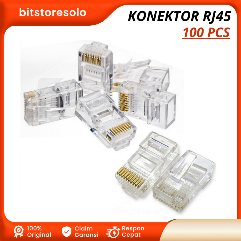 Jual Konektor LAN RJ45 Connector RJ45 Isi 100pcs | Shopee Indonesia