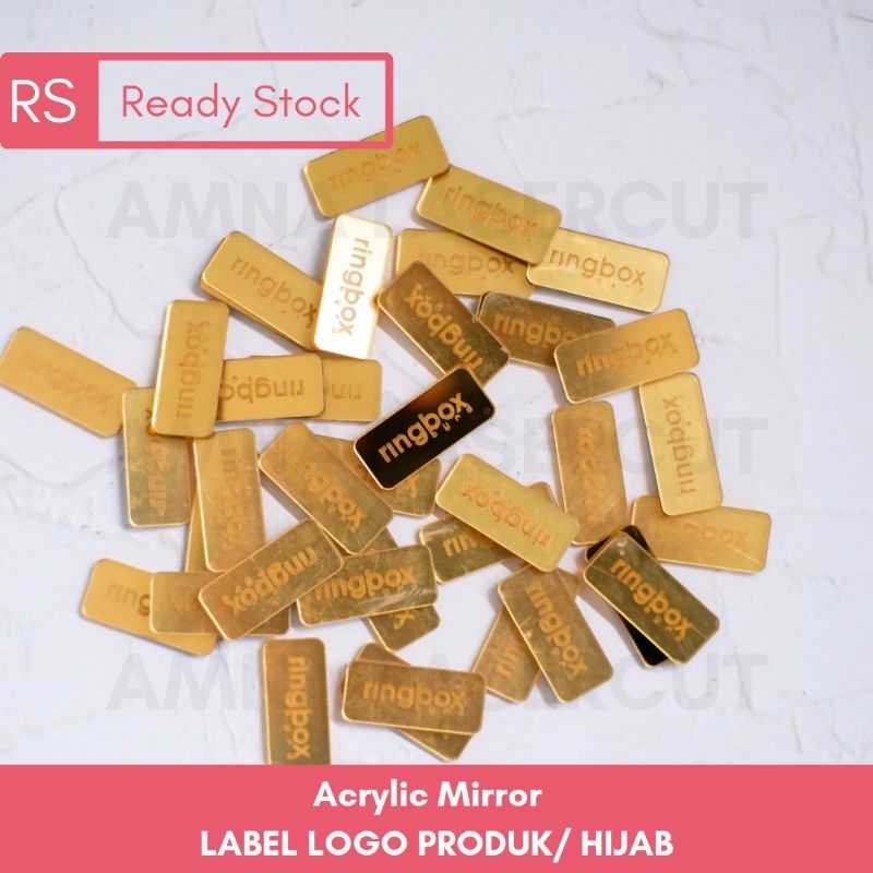 Jual Label Produk Akrilik Mirror GOLD / Label Hijab / Label Jilbab ...