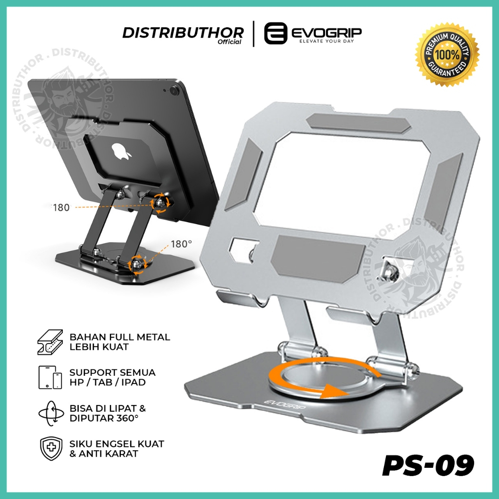 Jual Holder Tablet Full Besi EVOGRIP PS09 Phone Stand Hp Putar 360 ...