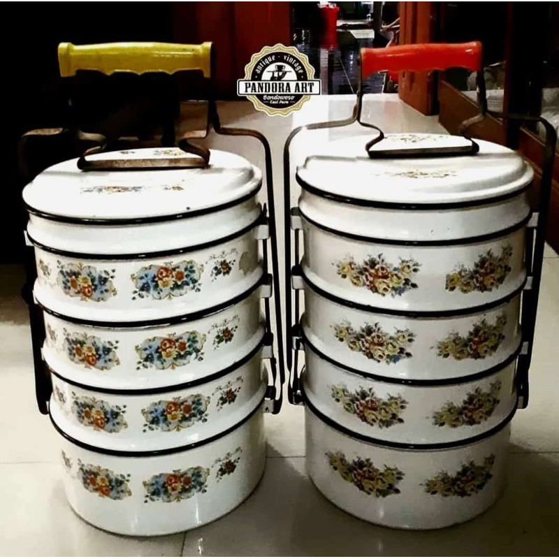 Jual Rantang enamel lawas mawar size besar | Shopee Indonesia