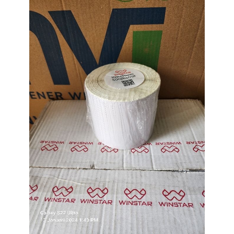 Jual Label Thermal Stiker 100 x 150 Merek WINSTAR HARGA 1 ROLL ISI 500 ...