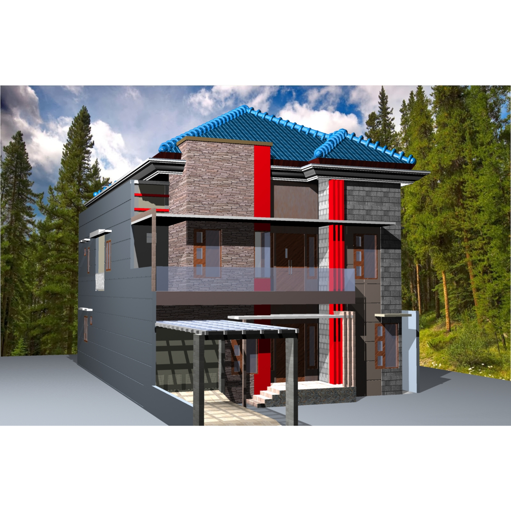 Jual Desain Gambar 3D Eksterior dan Gambar denah 2D Rumah Tinggal, Ruko ...