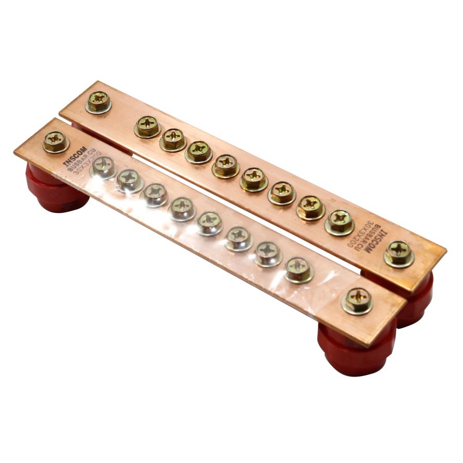 Jual BUSBAR ARDE TEMBAGA 30 X 3 X 200 / TERMINAL NOL PLAT ISOLATOR ...