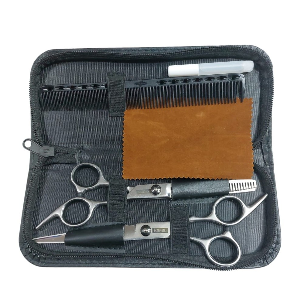 Jual Gunting Set Potong Rambut Kemei Salon Barber Lurus dan Sasak Tajam ...