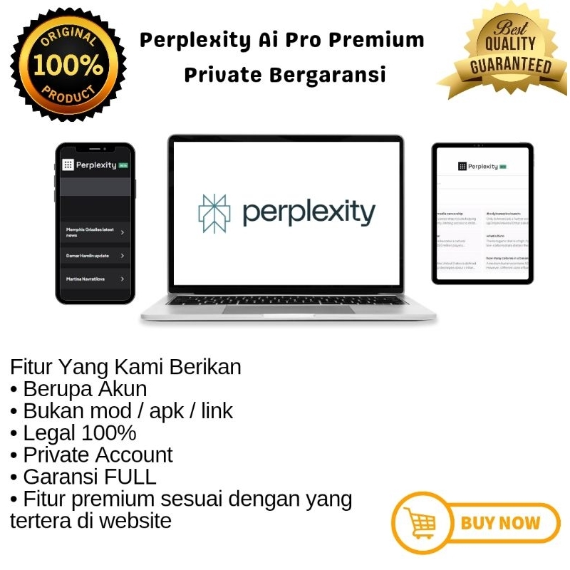 Jual PERPLEXITY AI PREMIUM 1 BULAN PRIVATE | Shopee Indonesia