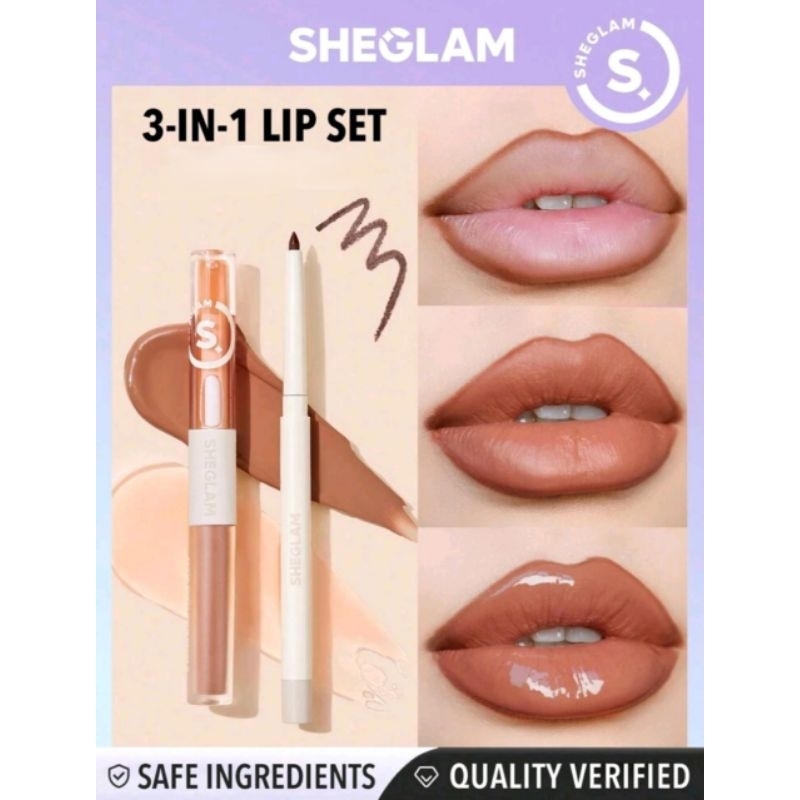 Jual SHEGLAM SOFT 90'S GLAM LIP LINER AND LIP DUO SET | Shopee Indonesia