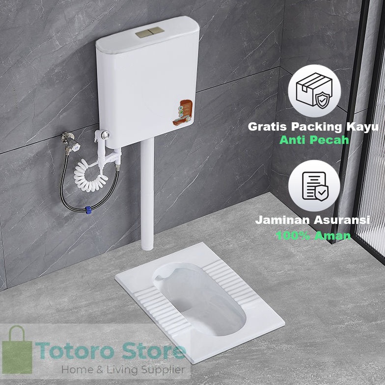 Jual KODE G27Y Kloset Jongkok 1Set Water Tanki Air Kursi WC Jongkok Toilet Keramik Putih MrTao ...