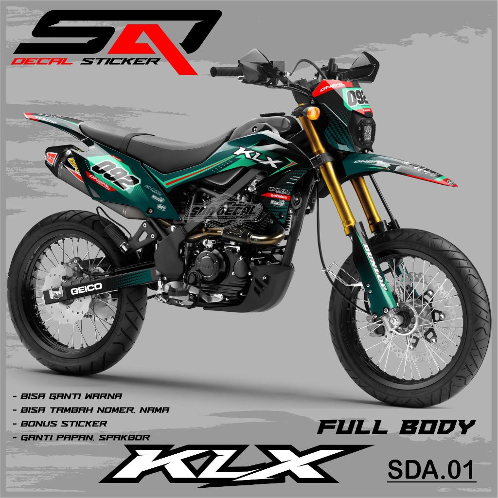 Jual Decal Sticker Custoom Full Body KLX 150 BF, G, SE Decal Stiker ...