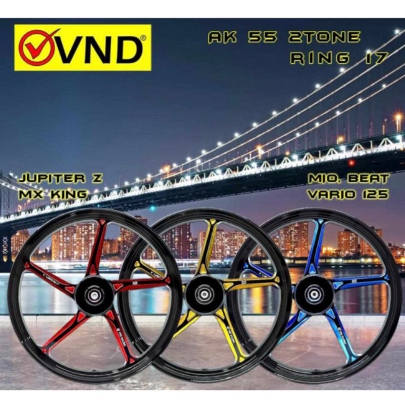 Jual Velg Racing VND AK 55 New Two Tone Series Ring 17 Jupiter Z ...