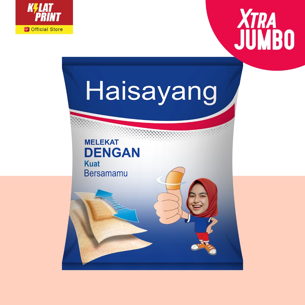 Jual Snack Custom Foto Teks Bungkus Pouch Jumbo Ala Hansaplast Edition ...