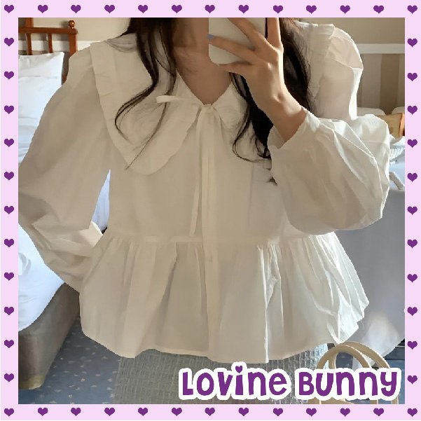 Jual YURI TOP BLOUSE WANITA KOREAN STYLE / BLOUSE PUTIH ATASAN PUTIH ...