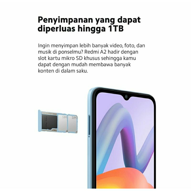 Jual Official Xiaomi Redmi A2 Total RAM hingga 5 GB 8MP AL Dual kamera ...