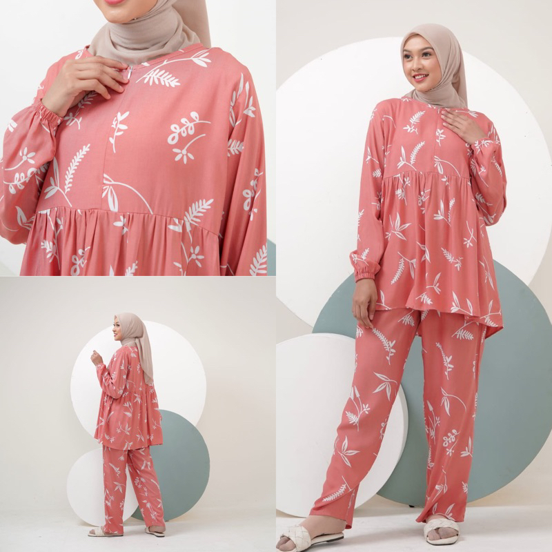 Jual One set piyama rayon lengan panjang celana panjang | homewear ...