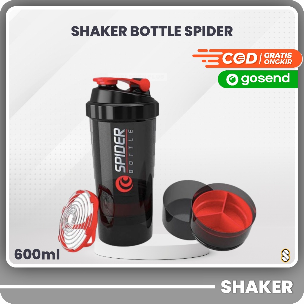 Jual SPIDER SHAKER 600 ML Tempat Minum Shaker Whey | Shopee Indonesia