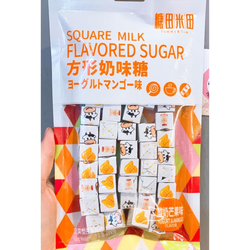 Jual Square Milk candy Yogurt & Mango flavor Strawberry | Shopee Indonesia